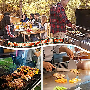 Blackstone Griddle Accessories 31pcs Flat Top Grill Set for Blackstone and Camp Chef 4pcs Spatula Set with Carry Bag Blackstone Accessories Griddle Kit Basting Cover Scraper Stainless Steel