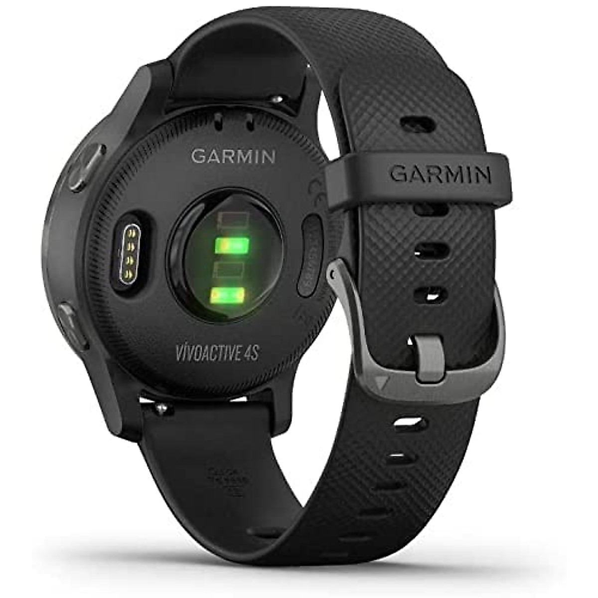 Garmin 010-N2172-11 Vivoactive 4S GPS Smartwatch, Slate Stainless Steel Bezel with Black Case and Silicone Band (Renewed)