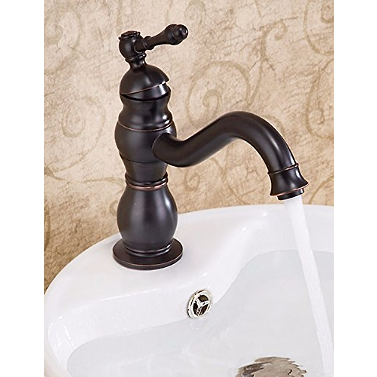 SJQKA-Faucet All copper bronze black European antique dish basin faucet kitchen faucet can rotate the general tap Basin