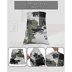 Turquoise Pillow Covers King Standard Set of 2 Bed Pillow, Watercolor White Modern Oil Painting Abstract Art Plush Soft Comfort for Hair/ Skin Cooling Pillowcases with Envelop Closure 20''x36''