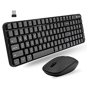 Wireless Keyboard Mouse Combo, X9 Performance Small Full Size Wireless Mouse and Keyboard Combo - 20% Smaller Cordless Keyboard and Mouse Set to Save Space for Windows, Laptop, Computer, Desktop, PC