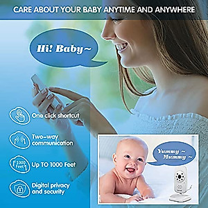 Video Baby Monitor, Slim Handheld, Non-Slip Design, 2.4" Vertical Screen Monitor & Digital Camera, Range up to 1000ft, 12 Hour Battery Life, 2-Way Talk, Night Vision, Temperature Monitor, No WiFi.