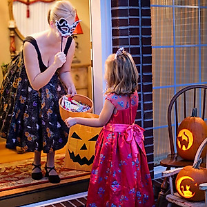 Lulu Home Halloween Jack O Lantern Bags, Plastic Goodie Bags for Trick Or Treat, Party Favor Bags, 72PCS