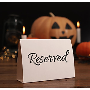 20 Pack Modern Reserved Table Sign With Name Line - Reserved Signs For Wedding - White Reserved Signs - Wedding Accessories - Tent Cards For Reserving Seats & Places - Place Cards for Party, Event
