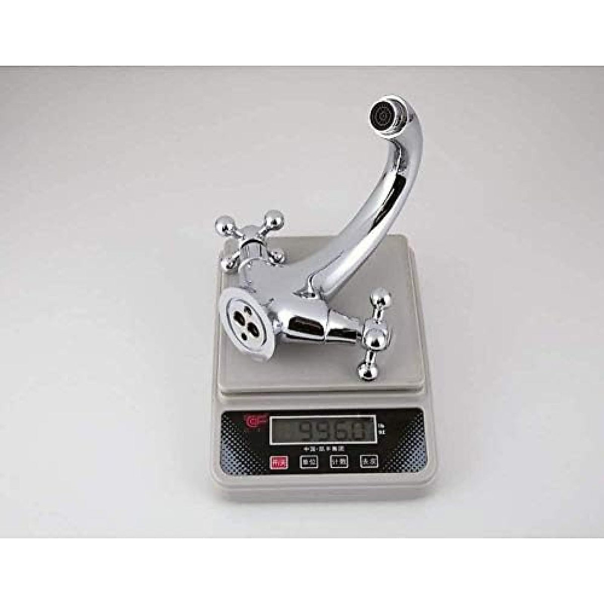 ROLTIN Kitchen Taps 1 Set Chrome Plated Double Handle Toilet Bathroom Sink Faucet Hot and Cold Bathroom Sink Mixer Tap Switch