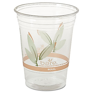 Dart RTP16DBARE 16 oz Bare Printed Clear RPET Plastic Cup (Case of 1000)