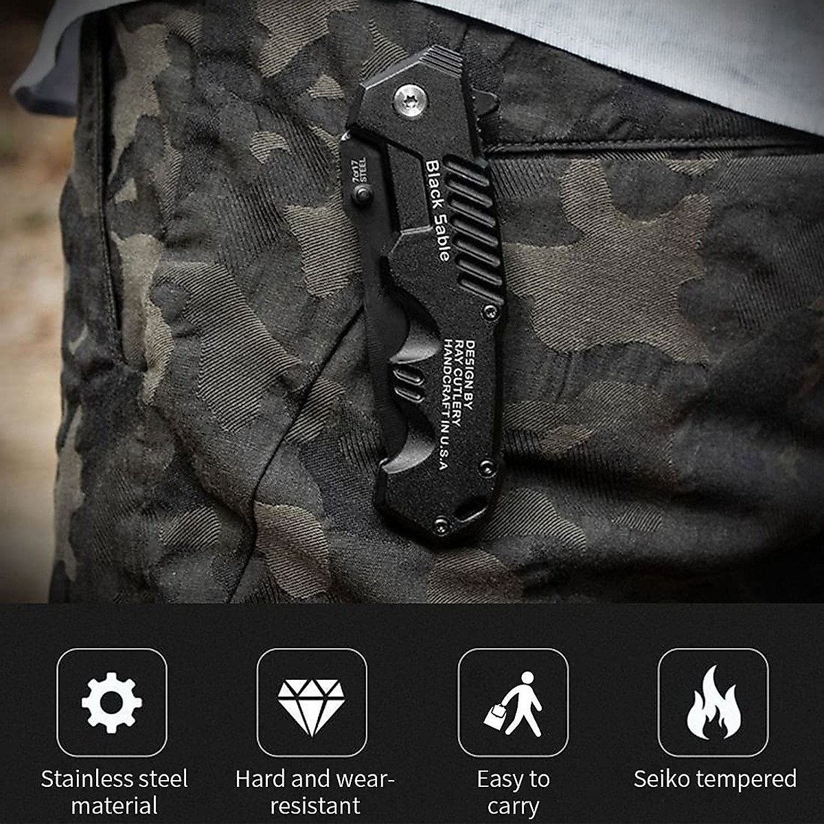 DOOM BLADE 7.87" EDC Cool Sharp Tactical Folding Pocket Knife,Spring Assisted Opening Knifes with Liner Lock,Pocketclip - Best Camping Fishing Hiking Survival Knife