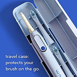 hum by Colgate Smart Battery Toothbrush Kit, Sonic Toothbrush Handle with 2 Refill Heads and Travel Case, Teal, Amazon exclusive