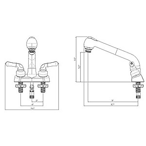 Wasserman 11053020 - Wasserman 11053020-Universal Laundry Tub Faucet | Pull Out Spray Spout, Non-Metallic ABS Plastic, Chrome Finish