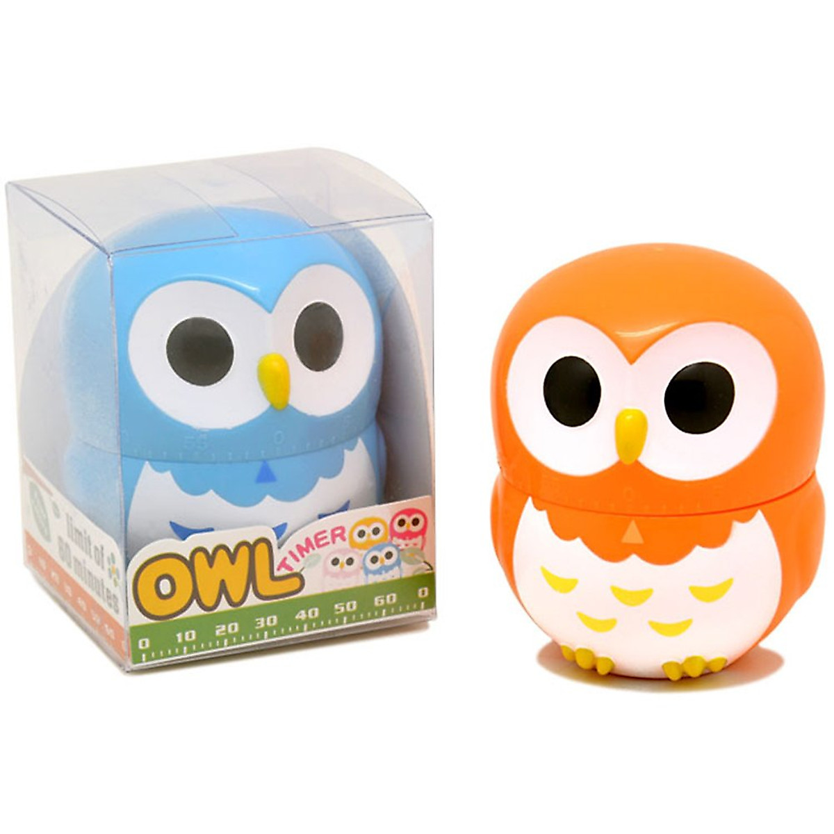 Golandstar Cute Cartoon Owl Timers Mini Size 60 Minutes Mechanical Kitchen Cooking Timer Clock Loud Alarm Counters Manual Timer (Orange)