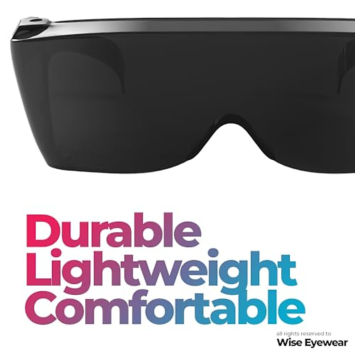 Wise Eyewear Cover-Ups Black Fit Over Sunglasses - Wrap Around Sunglasses - People Who Wear Prescription Glasses in the Sun (Black)