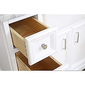 Kitchen Bath Collection Zelda 42-inch Farmhouse Vanity (Carrara/White): Includes White Cabinet with Authentic Italian Carrara Marble Countertop and White Ceramic Farmhouse Apron Sink