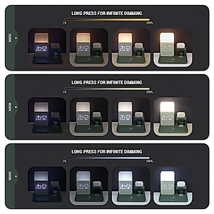 Wireless Charging Station, iPhone 3 in 1 Fast 15W Wireless Charger with Alarm Clock and Night Light, Charging Dock for iPhone 12/13/14/15 Pro/Pro Max, Samsung, AirPods