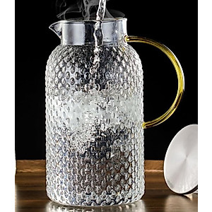 ZYJBM Clear Kettle Teapot High-capacity Kettle Heat-Resistant Glass Bottle with 2 Cup