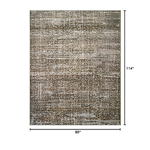 Loloi Amber Lewis Billie Collection, Tobacco & Rust 7'-6" x 9'-6" Area Rug – Antique & Distressed Accent Rugs for Living Room, Bedroom, Entryway & Hallway, No Shed High Traffic Area Home Decor Rug
