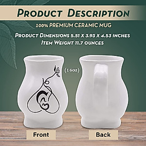 My Little Nugget Pregnancy Mug for Tea and Coffee (14oz) Distinctive Shaped Cute Mug Made from Ceramic Material for Tea and Coffee - Great Idea for Pregnant Mom, Baby Shower, Mother’s Day - White