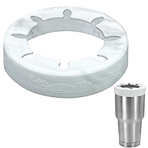 XccMe Iced Coffee Silicone Ring for Cold Beverages,Reusable Silicone Lid for 30oz Stainless Steel Tumbler,for YETI,RTIC,BJPKPK,for The Cup Mouth Diameter 3.9-4 inch (Marble)