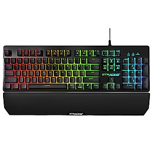 GTRACING Mechanical Gaming Keyboard with Wrist Rest, RGB Lighting, Tactile Mechanical Switches, Programmable Macro Keys