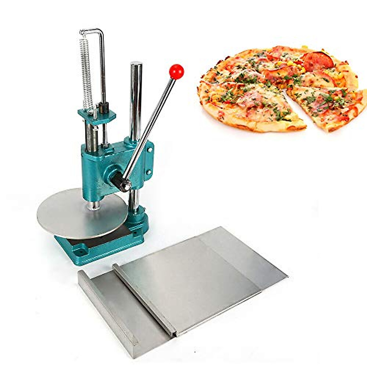 JINHZIXIU 9.5in Pizza Dough Press Manual For Home Or Commercial Use Stainless Steel