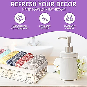 ZAGREUS Turkish Hand Towel Set of 6-100% Cotton 15 x 24- Bathroom Hand Towels & Decorative Hand Towels for Bathroom- Spring Kitchen Towels- Farmhouse Boho Kitchen Dish Tea Towels- Housewarming Gift