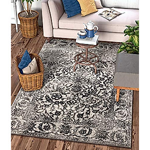 Well Woven Sydney Vintage Sheffield Grey Traditional Oriental Distressed Area Rug 3'3" x 4'7"