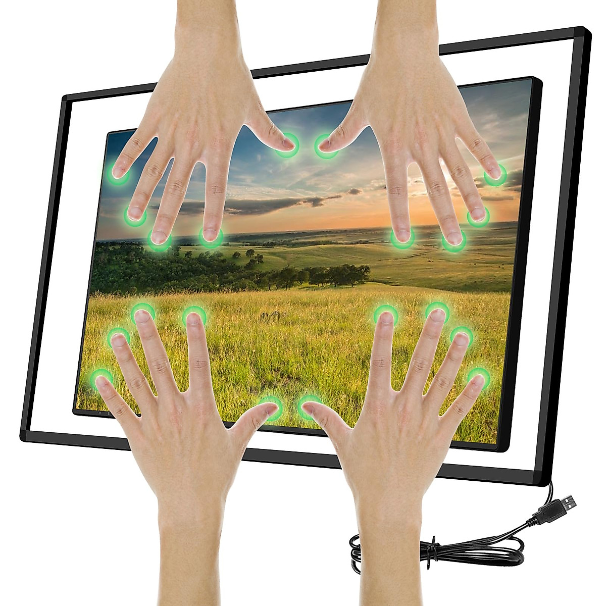 Senisway 98 inch ir Touch Frame 10 Points Infrared Touch Screen Overlay Without Glass USB Driver Free HID Compatible