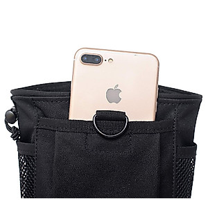 Tactical Molle Drawstring Magazine Dump Pouch, Adjustable Military Utility Belt Fanny Hip Holster Bag Outdoor Ammo Pouch (Black)