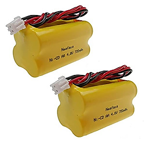 NEAFAZA BL93NC487 4.8V 700mAh Ni-Cd Battery Pack Compatible with Emergi-Lite MAG93NC487, Exit Light Co BAA-48R BAA48R, Interstate NIC0186, Dantona Custom-43, OSI OSA-126 BL93NC484 BL93NC485 (2 Pack)