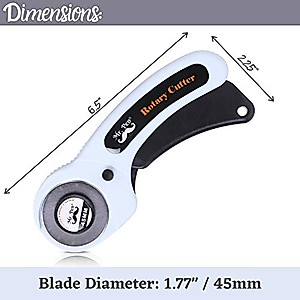 Mr. Pen- Fabric Cutter, Rotary Cutter, 45mm, 1 Extra Blade, Rotary Cutter for Fabric, Leather Cutting Tool, Fabric Rotary Cutter, Rotary Fabric Cutter, Sewing Rotary Cutter, Fabric Cutter Wheel