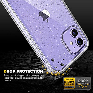 Diaclara iPhone 12 Mini Case - Full Body Rugged Case with Built-in Touch Sensitive Screen Protector, Soft TPU Bumper for iPhone 12 Mini 5.4" (Clear Glitter)