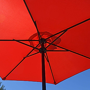 Westcharm Patio Umbrella Outdoor Table Umbrella with 6 Sturdy Ribs and Crank 6.5 ft, Red Umbrella