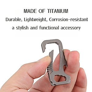 Imentha Titanium Carabiner Keychain with Bottle Opener - Heavy Duty Multifunctional EDC Key Chain for Camping, Hiking, and Everyday Use