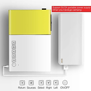 Sanpyl Home Theater Portable Projector 1080P Mini Movie Projector for Outdoor Recreation, Entertainment Venues and Home Theaters(US)