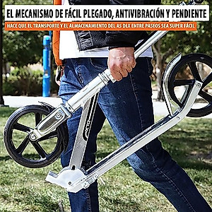 Razor A5 DLX Kick Scooter for Kids Ages 8+ - 8" Urethane Wheels, Foldable, Anti-Rattle Handlebars, For Riders up to 220 lbs