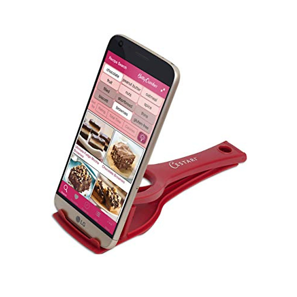 Cestari Recipe Holder Stand for Smartphones and Tablets, Keep Your Phone, Kindle, or iPad Convenient While Cooking - Original Kitchen Gadget Phone and Tablet Stand