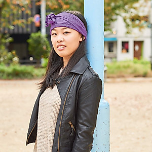 CHARM Womens Headband Boho Headwrap - Turban Head Wrap Festival Retro Hair Accessory Pirate Hairband Dark Red