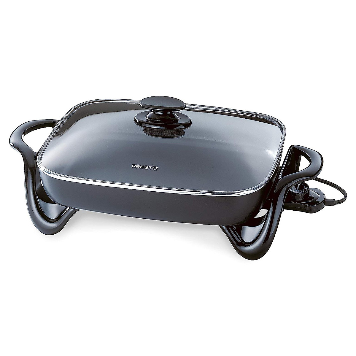 Presto Electric Skillet 1500 W 16 In. Cast Aluminum, Non-Stick Inside & Out, With Glass Cover