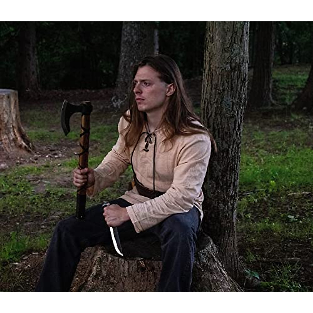 Sons of Odin Viking Knife Raven Head Hilt with Leather Sheath - High Carbon Steel Blade - Norse Knife for Hunting & Camping