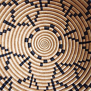 African Basket- Mugusa/Rwanda Basket/Woven Bowl/Sisal & Sweetgrass Basket/Tan, Black