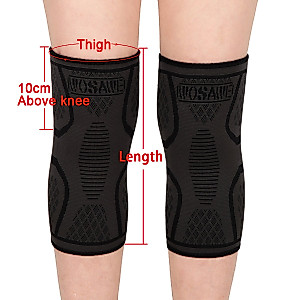 WOSAWE Knee Compression Brace Support Sleeve for Running, Training, Cycling, Joint Pain Relief,Injury Recovery - Single
