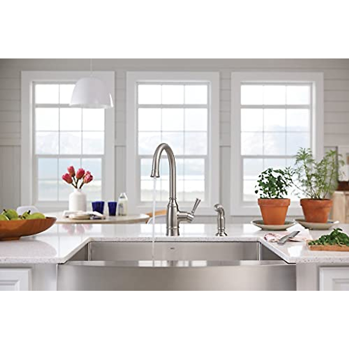 Moen G18121 1800 Series 30-Inch X 21-Inch Stainless Steel 18 Gauge Single Bowl Farmhouse Kitchen Sink