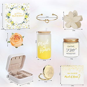 Elysirise Bridesmaid Proposal Gifts,Maid of Honor Gifts,Will You Be My Maid of Honor,Bridesmaid Gifts for Wedding Day,Bridal Party Gifts for Wedding Day Yellow