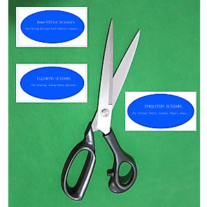 Heavy-Duty Extra Long Large Home/Office Utility Scissors, 12-Inch Upholstery Tailor Shears, 4.5-Inch Crane Embroidery Sewing Crafting Scissors, Stainless Steel All Purpose Sissors 2Pack