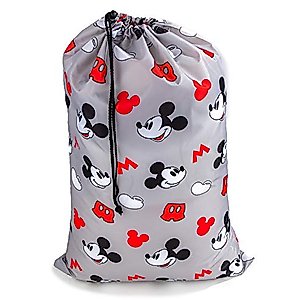 Jay Franco Disney Mickey Mouse Mickey Icon Drawstring Laundry Bag - Oversize Durable Storage/Travel Bag for Home or College - Measures 21 x 32 inches (Official Disney Product)