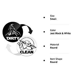 Dishwasher Magnet Clean Dirty Sign Indicator - Clean Dirty Dishwasher Magnet - Kitchen Dish Washer Magnet - Waterproof and Double Sided Flip with Bonus Adhesive Metal Plate (Black & White)