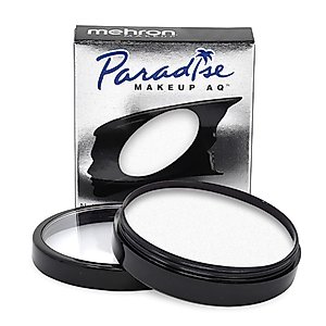 Mehron Makeup Paradise Makeup AQ Pro Size | Stage & Screen, Face & Body Painting, Special FX, Beauty, Cosplay, and Halloween | Water Activated Face Paint & Body Paint 1.4 oz (40 g) (White)