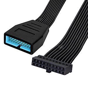 GINTOOYUN USB 3.0 Header Extension Cable,USB 3.0 19/20 Pin Male to Female Internal Extension Adapter(5.9 inch)