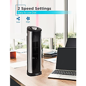BLACK+DECKER Mini Tower Fan - Quiet Oscillating Stand up 14 Inch Desk Fans