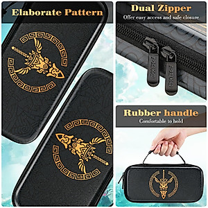 MoKo Carrying Case for Nintendo Switch OLED/Nintendo Switch, Hard Shell Travel Carry Case w/10 Games Slots, Switch Case for Tears of The Kingdom & Nintendo Switch Accessories -Black