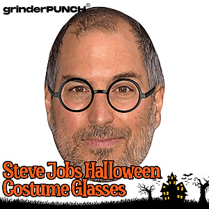 grinderPUNCH Costume Glasses | Thin Round Nerd Halloween Eyeglasses | Wizard Glasses | Adults (Black)